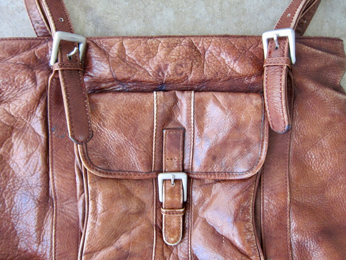 M.C Leather Shoulder Bag Large Brown Leather Tote Purse | Etsy