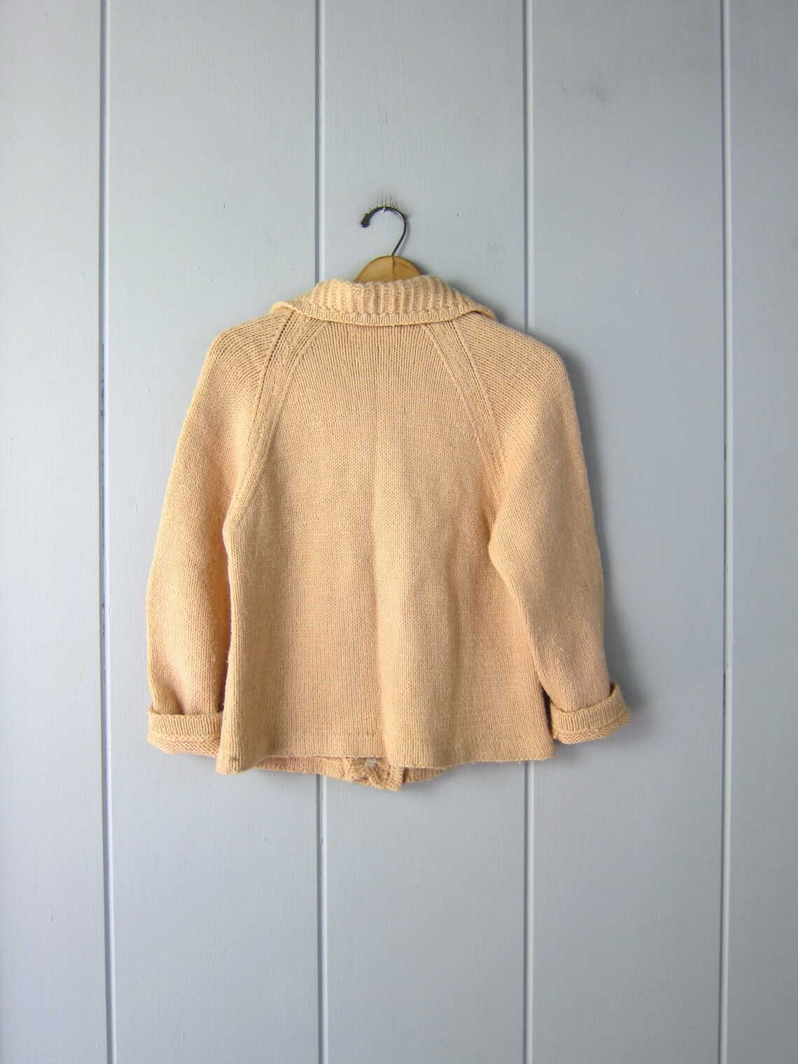 60s Handwoven Cardigan Chunky Knit Sweater Hand Knit | Etsy