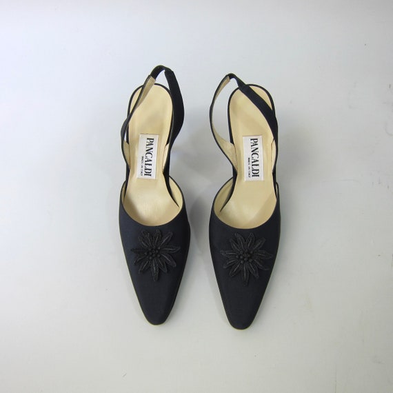 Pancaldi 1888 Classic Slingback Pumps Midnight Blue Fabric | Etsy