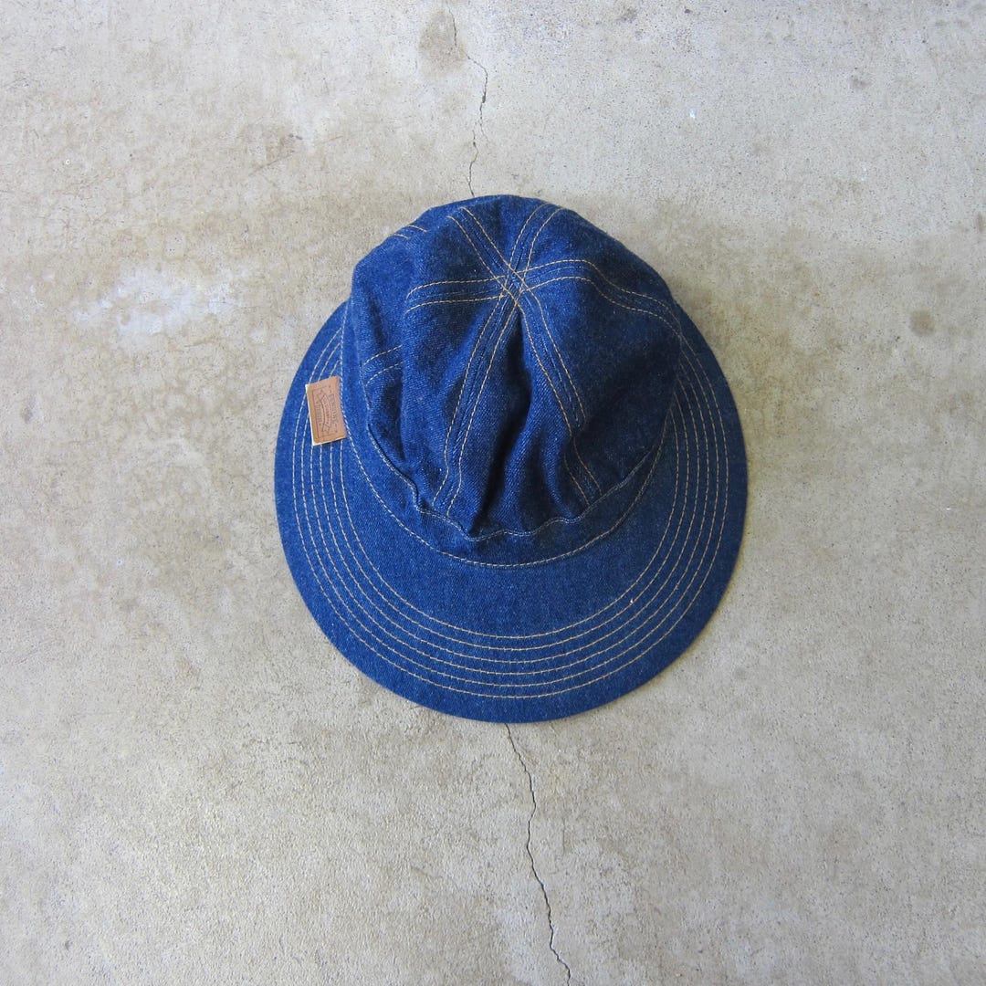 90s Long Bill Denim Sun Hat Visor - Etsy