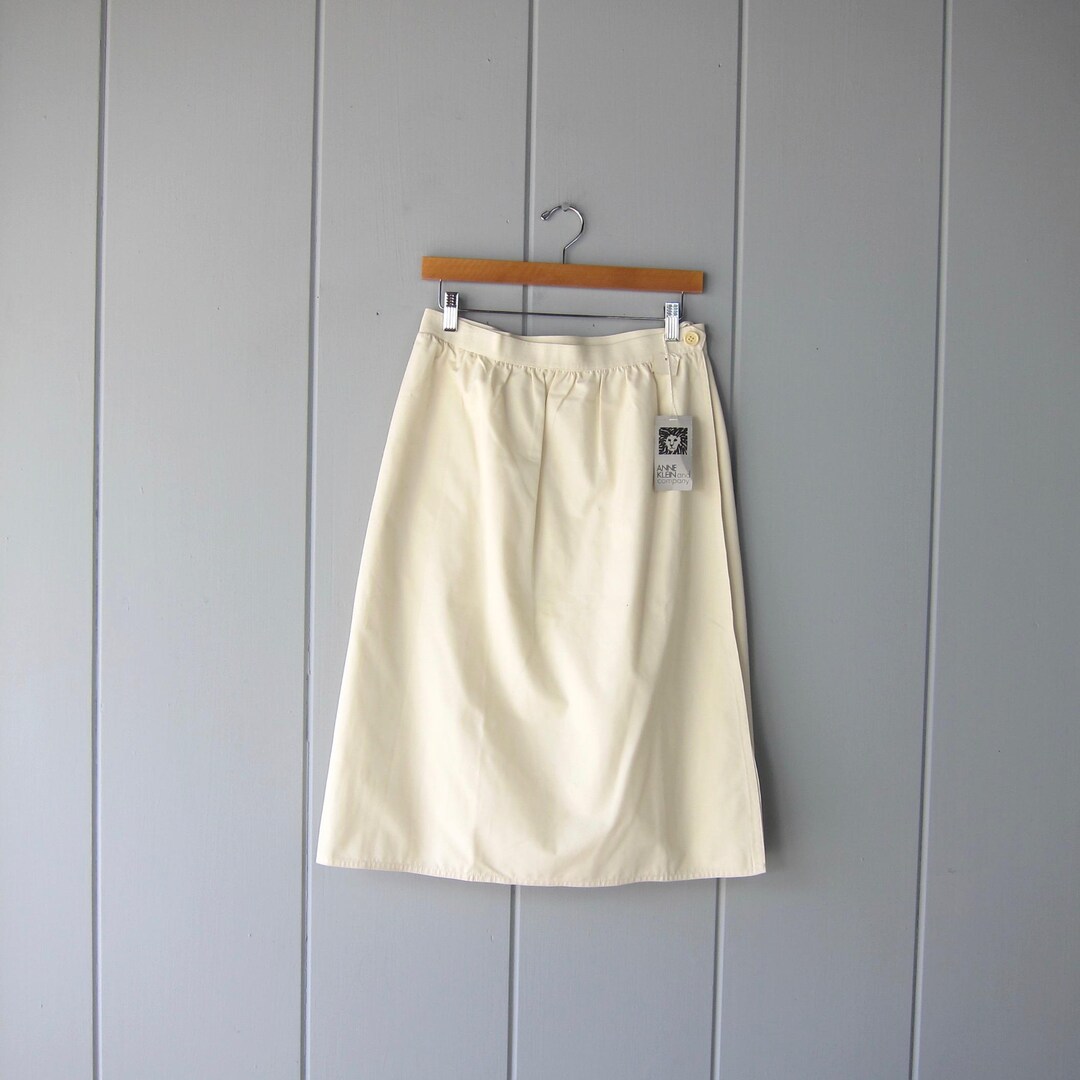 70s Anne Klein Cream Wrap Skirt - Etsy
