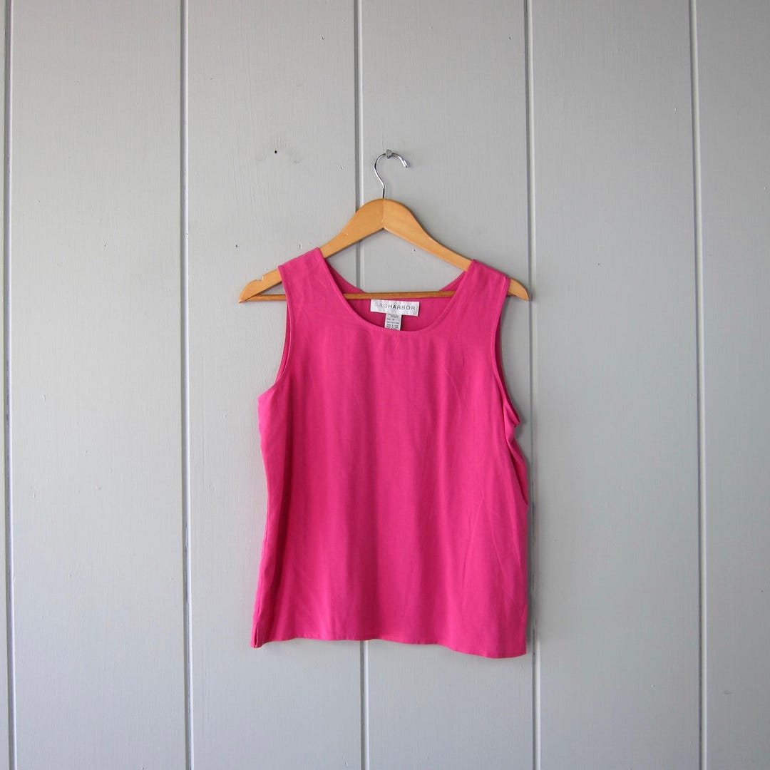 90s Matte Pink Silk Tank Top - Etsy