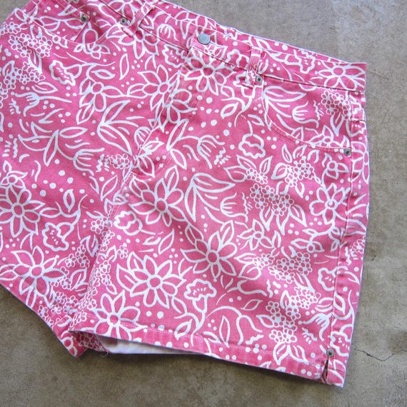 Bill Blass Pink Floral Jean Shorts - Gem