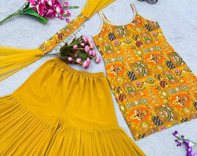 Designer Sharara Suits for Women With Embroidery and Mirror Work ...