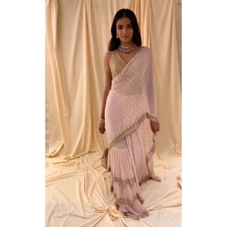 Designer Ruffles Indian Sarees for Wedding Mehendi Sangeet - Etsy