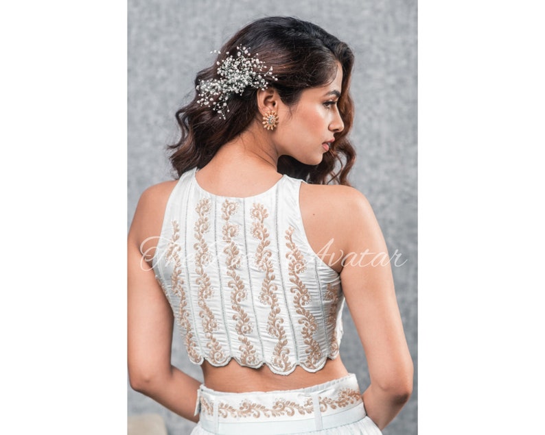 Designer Crop Top With Skirt Indowestern Outfit Designer - Etsy