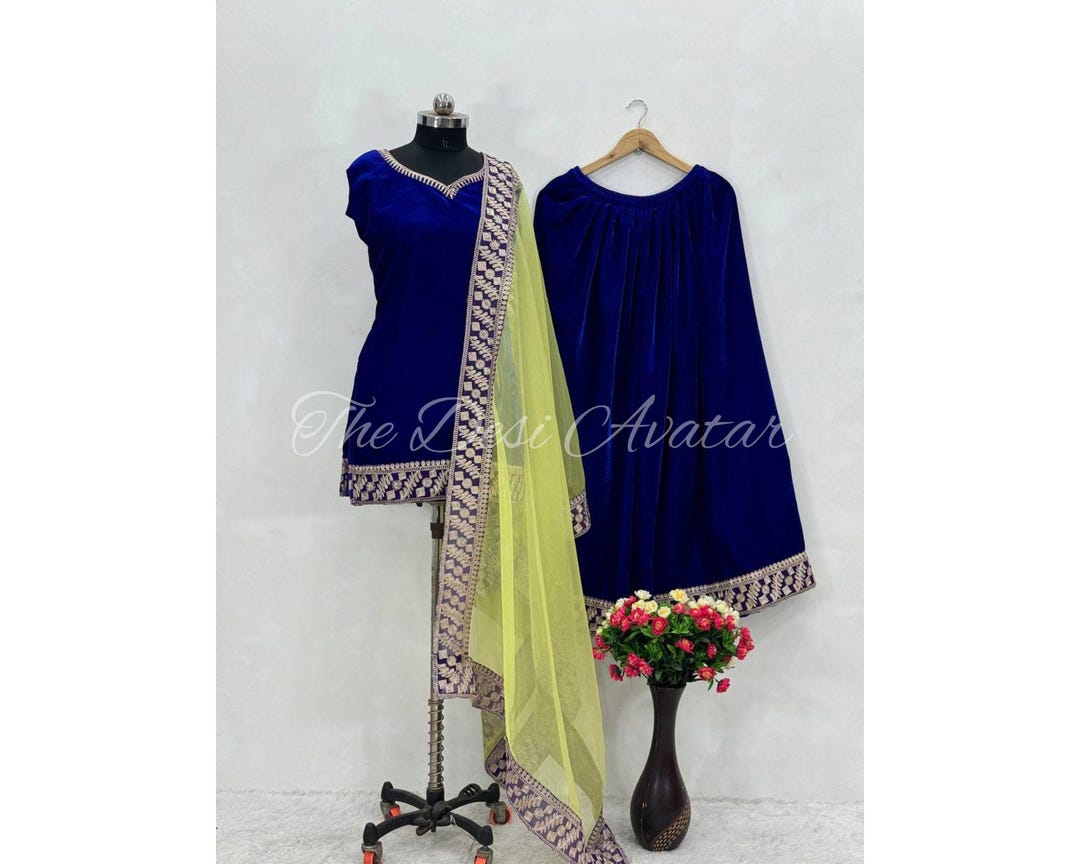 Short Kameez Indian Wedding Sharara Suit, Readymade Stitched Salwar ...