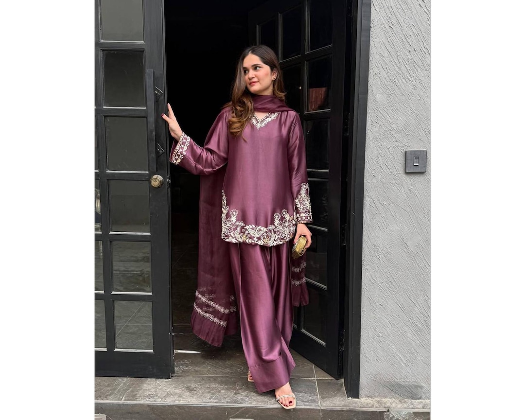 Beautiful Farsi Suit With Embroidery for Women, Indian Pakistani ...