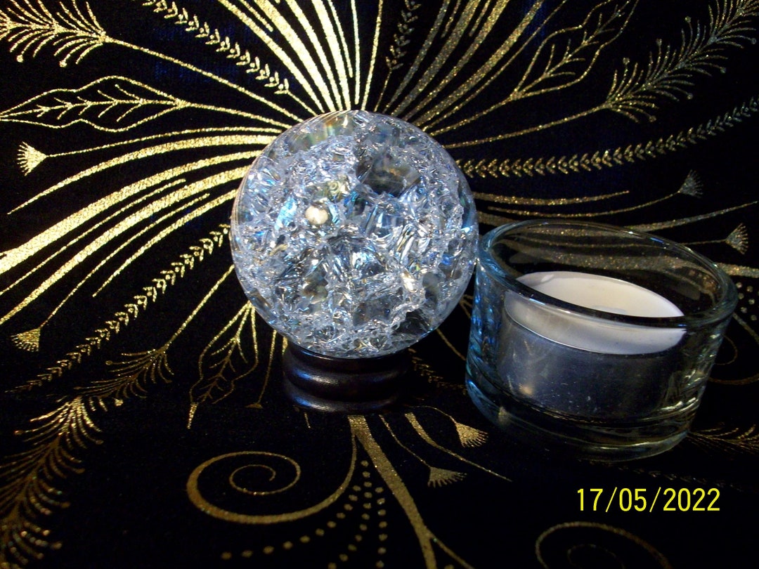 Crackle Scrying Ball W/ Stand and Scrying Instruction Card - Etsy