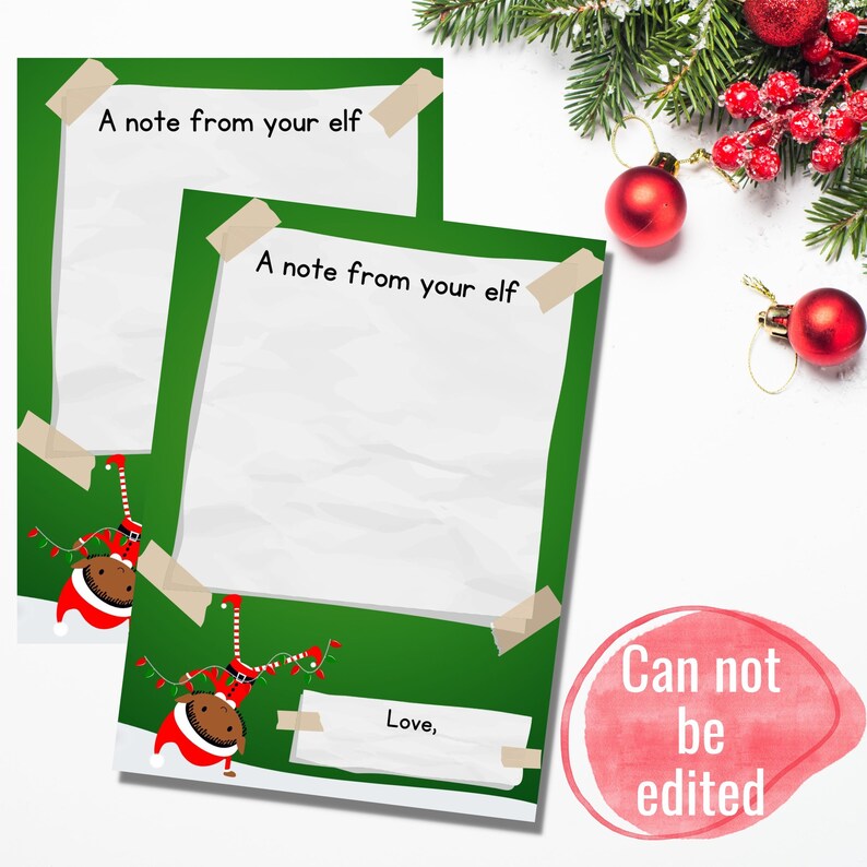 Digital Download Blank Elf Note Cards - Blank Elf Mail , Fill in Note ...