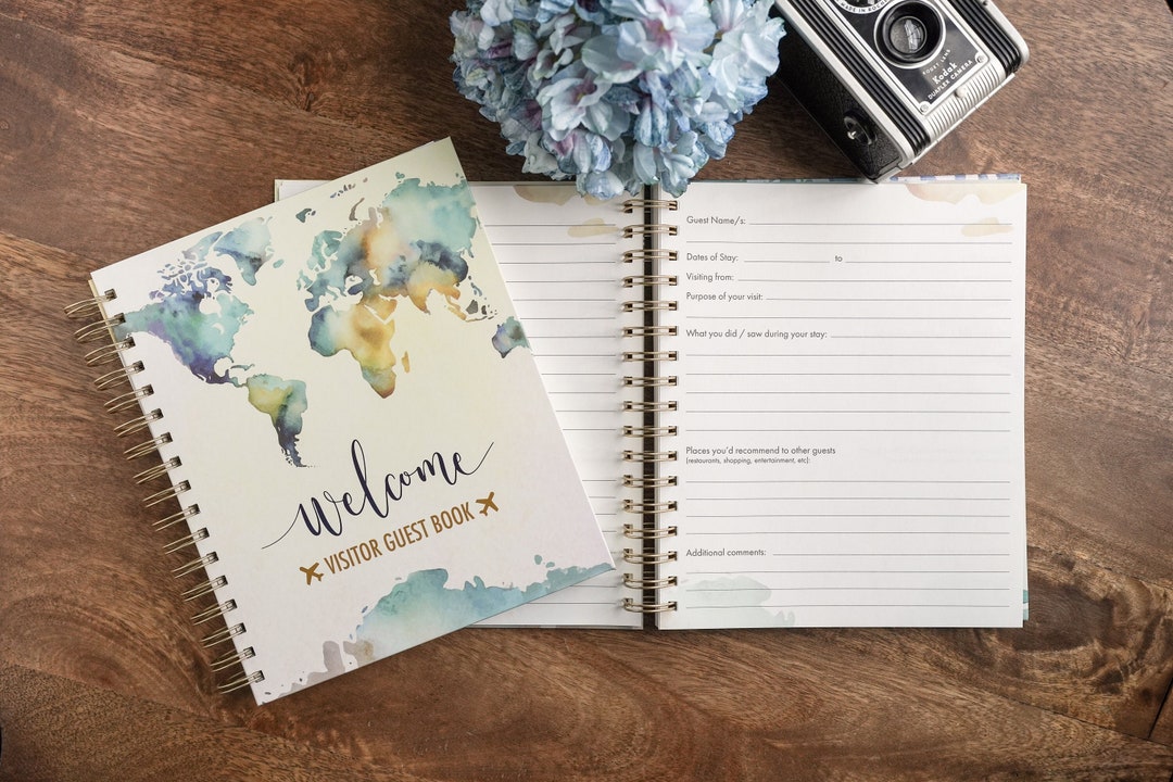 Short Term Rental Visitor Guest Book Spiral Binding Airbnb Log Journal ...