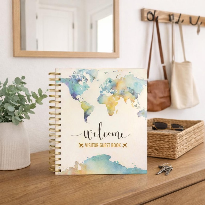 Short Term Rental Visitor Guest Book Spiral Binding Airbnb Log Journal ...