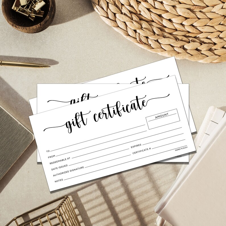 25 Blank Gift Certificate Vouchers for Small Business - 3.75x7.5 ...