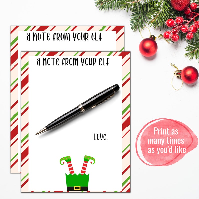 Digital Download Blank Elf Note Cards - Blank Elf Mail , Fill in Note ...