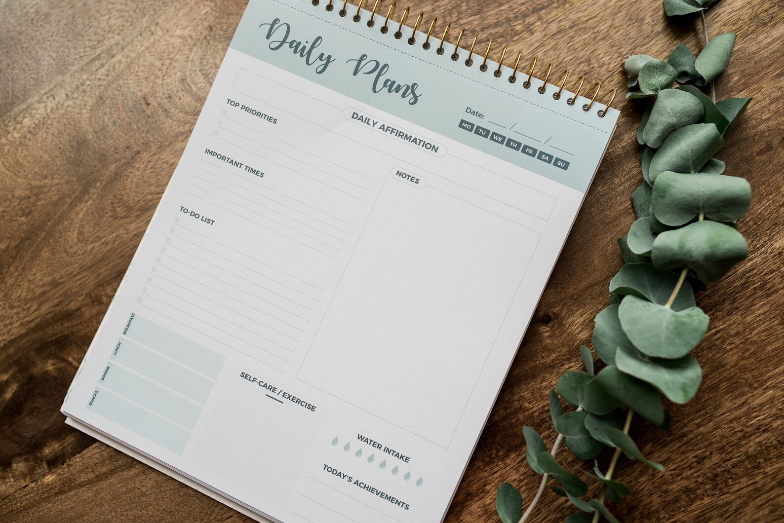 Spiral Daily Planner Agenda Notepad W/ 100 Undated 8.5 X 11 - Etsy