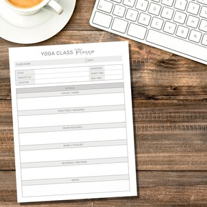Printable Yoga Class Planner Journal Log includes 6x9 & 8.5x11 Instant ...