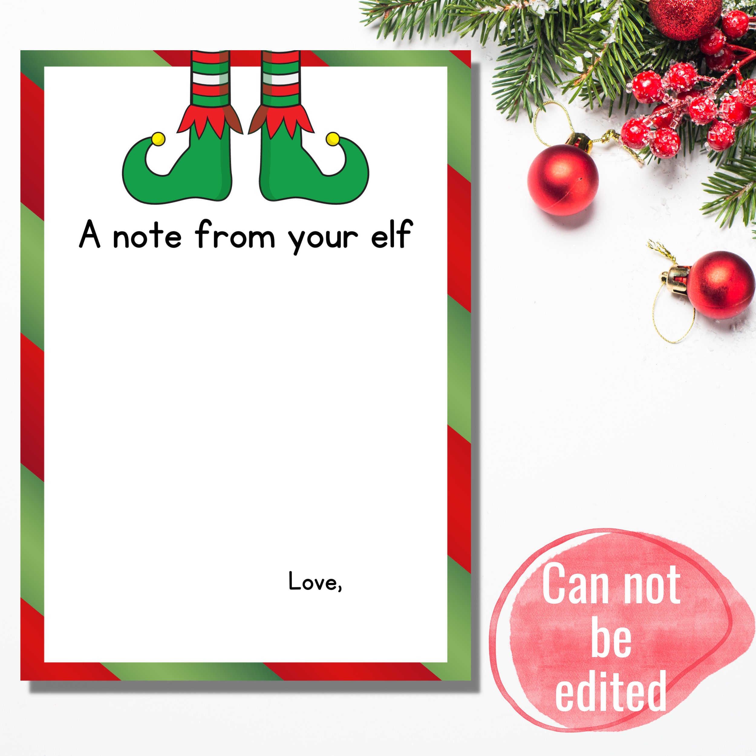 Digital Download Blank Elf Note Cards - Blank Elf Mail , Fill in Note ...