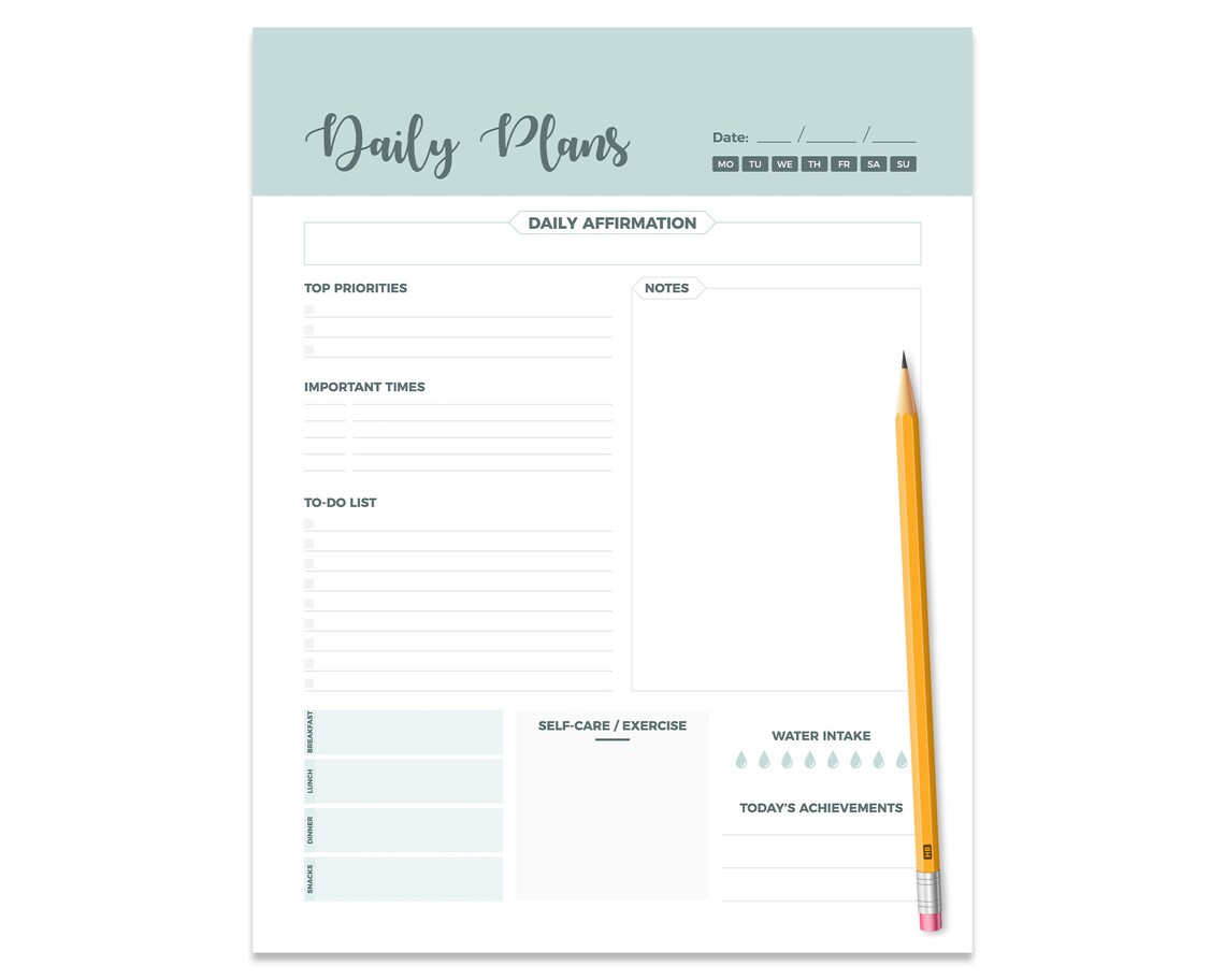 Daily to Do List Agenda Planner Productivity Work Planner - Etsy