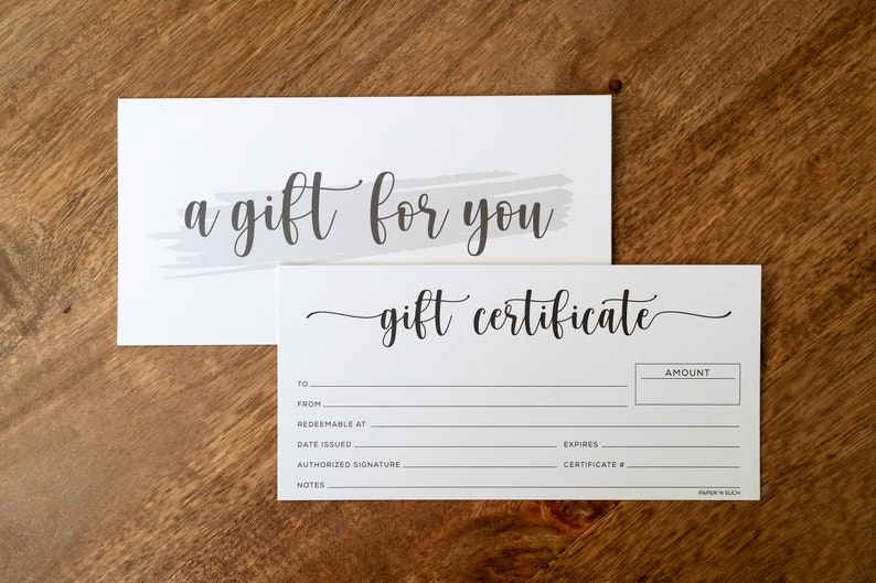 25 Blank Gift Certificate Vouchers for Small Business - 3.75x7.5 ...