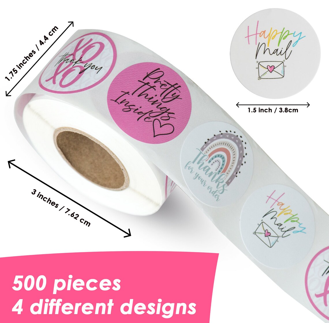 Assorted Cute Mailing Round Glossy Stickers / Happy Mail / | Etsy