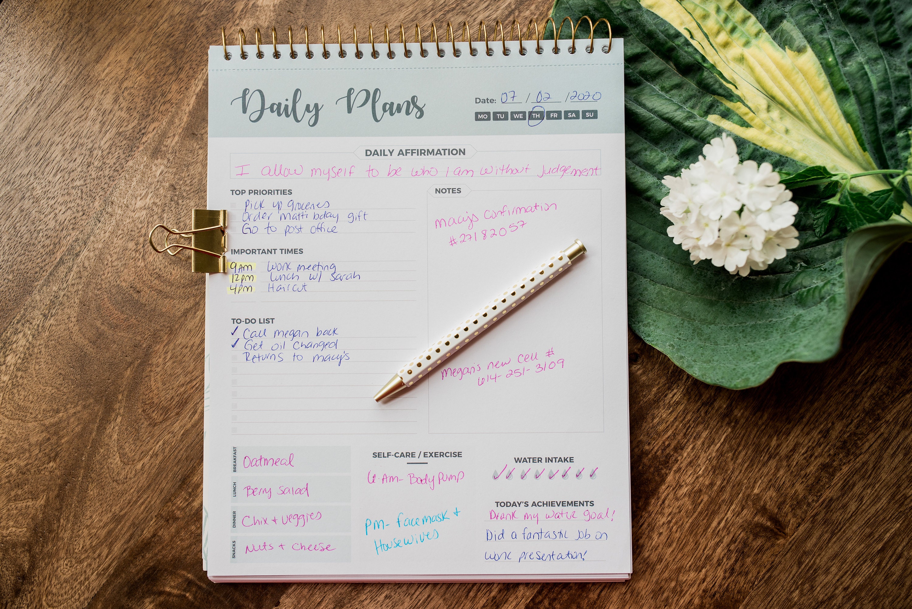 Spiral Daily Planner Agenda Notepad W/ 100 Undated 8.5 X 11 | Etsy