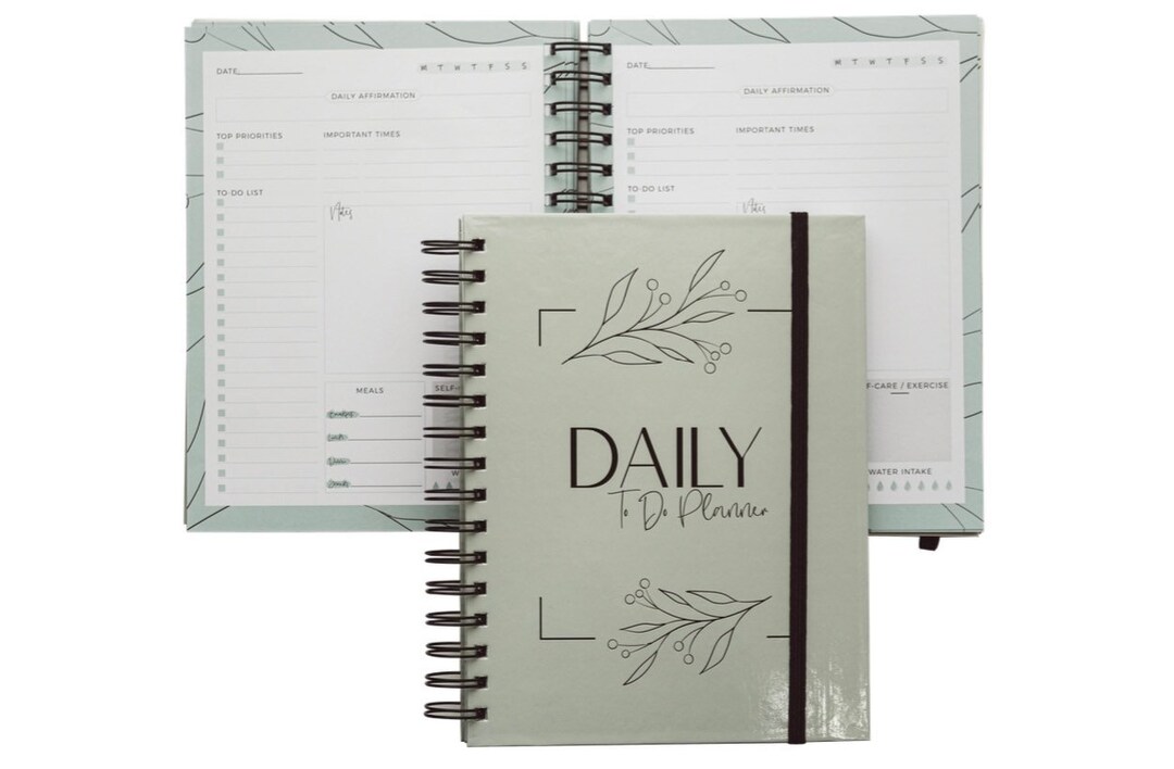 Printed Daily to Do Notebook 6.5x8.5 Cute Checklist Planner Green With ...