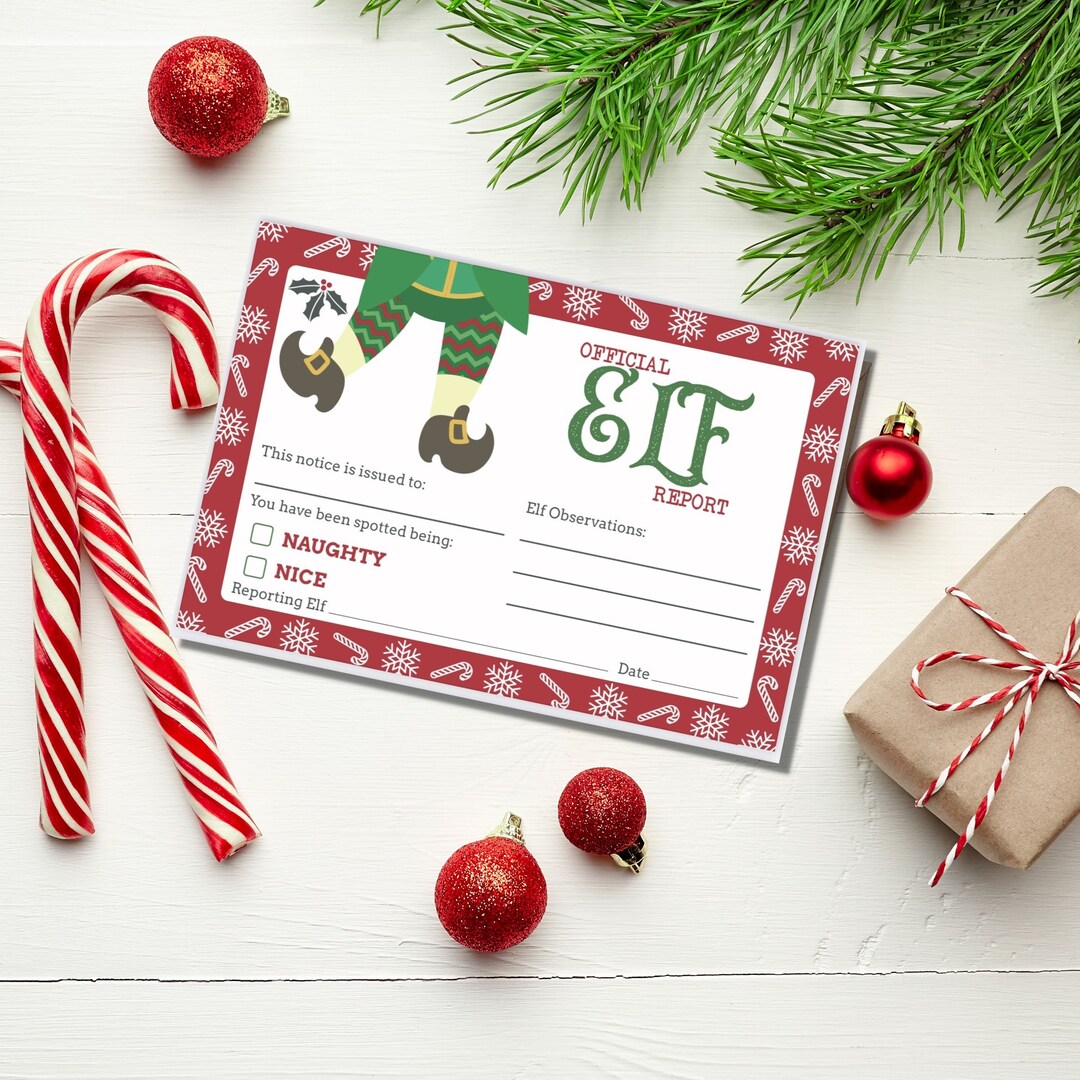 Official Elf Report Cards, SET OF 25 PRINTED, 4x6" Elf Behavior ...