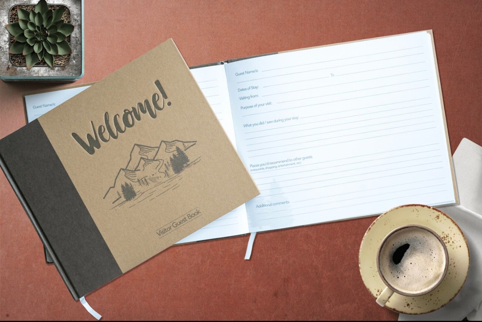Cabin Vacation Rental Guest Book for Airbnb Guest House With - Etsy