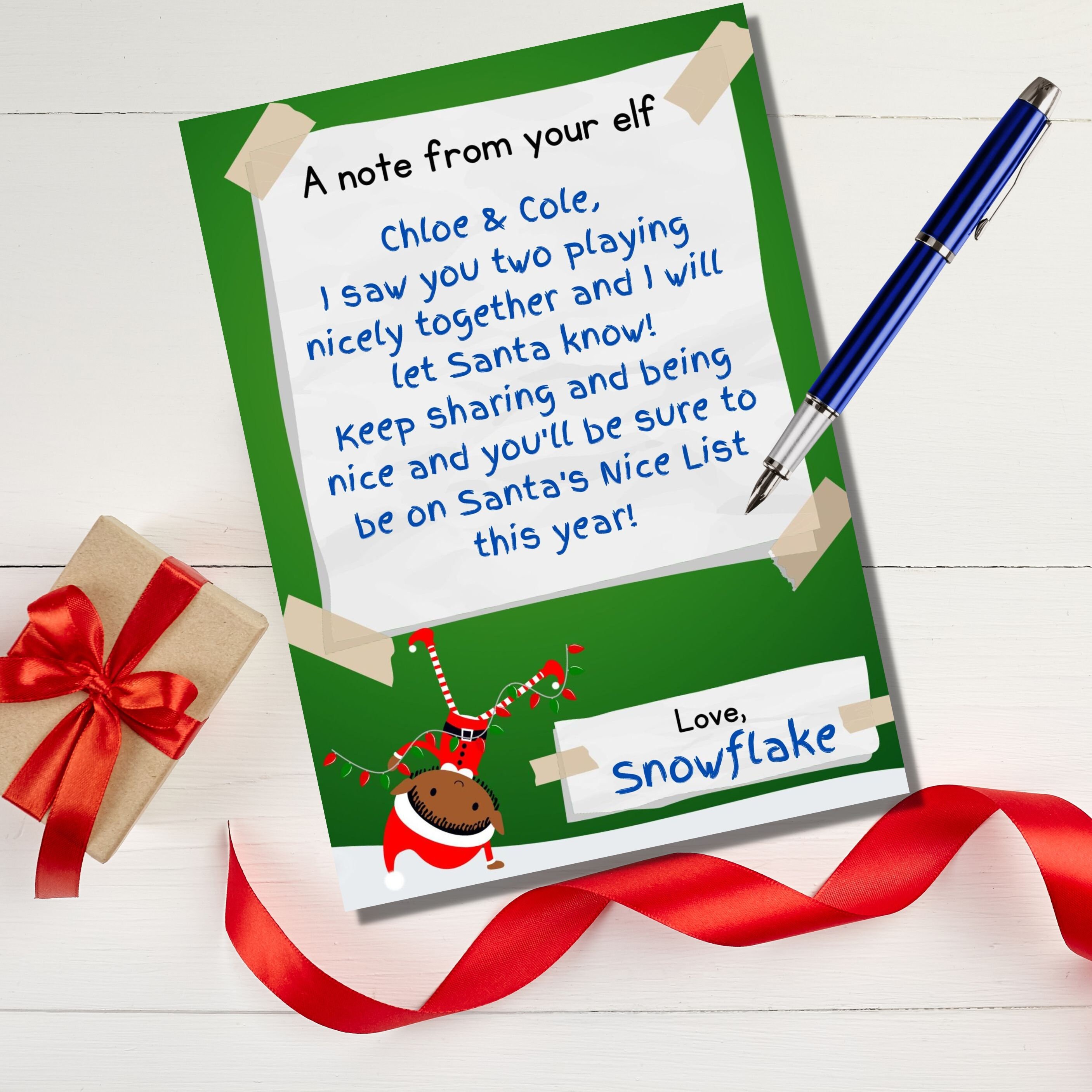Digital Download Blank Elf Note Cards - Blank Elf Mail , Fill in Note ...