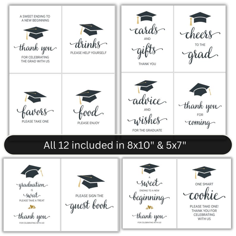 Graduation Sign Bundle - Instant Download - Printable Grad Party Signs ...