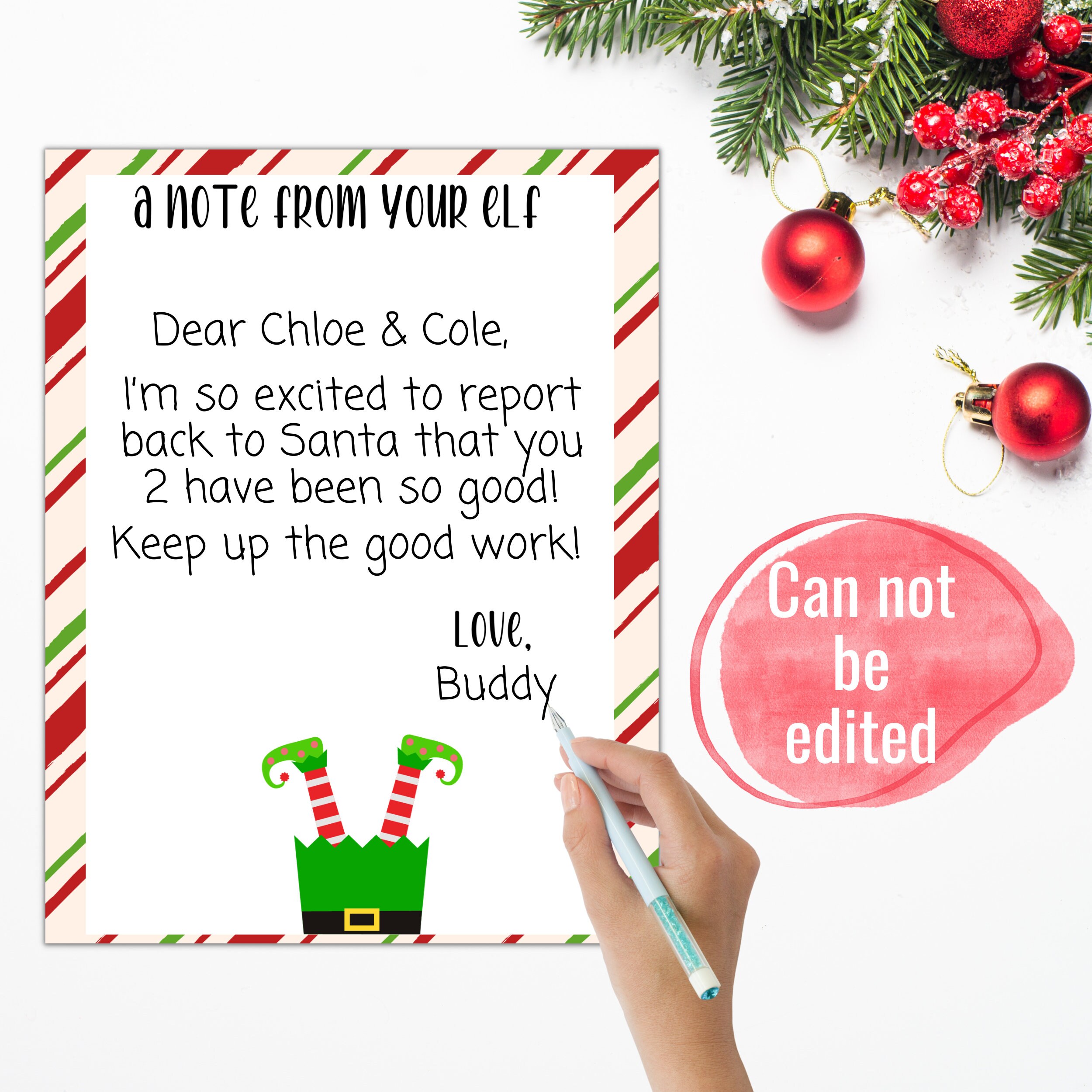 Digital Download Blank Elf Note Cards - Blank Elf Mail , Fill in Note ...