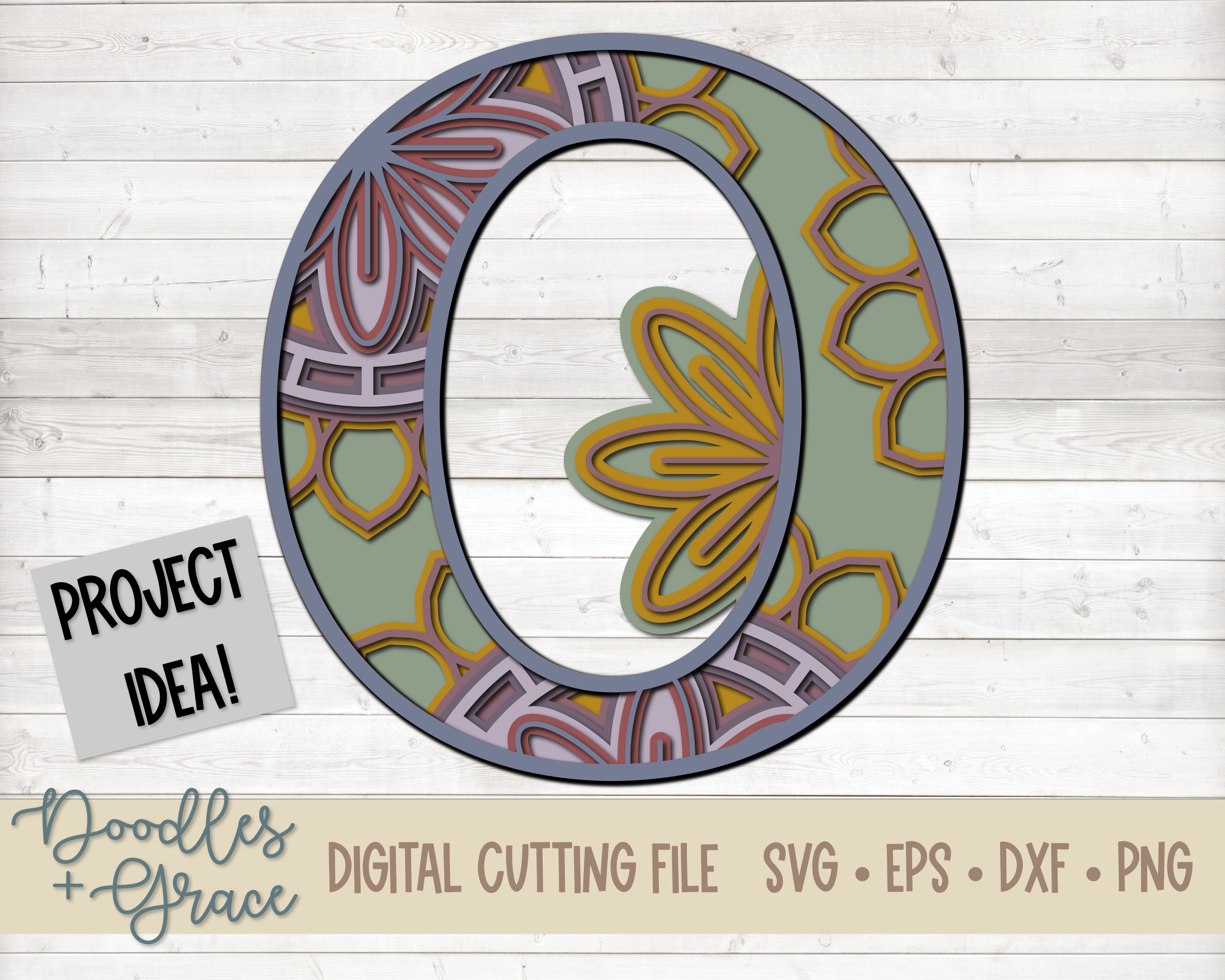 3D Letter O Mandala SVG Layered Alphabet Mandala SVG Paper - Etsy