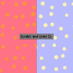 Whimsical Dot Digital Paper - Polka Dot Digital Paper - Dotted Digital ...