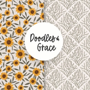 Boho Floral Digital Papers | Hand Drawn Doodle Flowers | Seamless ...