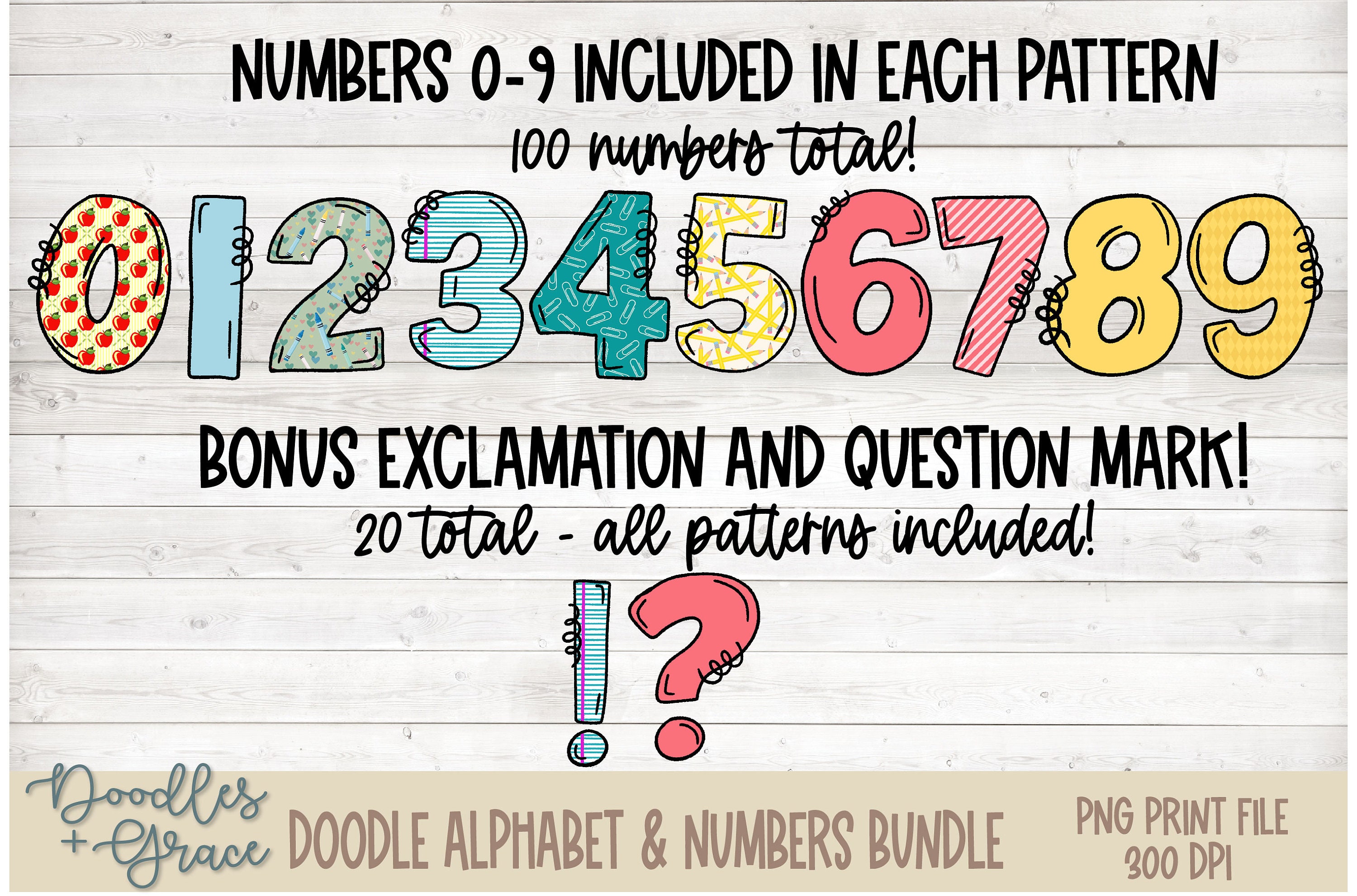 School Doodle Alphabet PNG Bundle PNG Sublimation Alphabet - Etsy