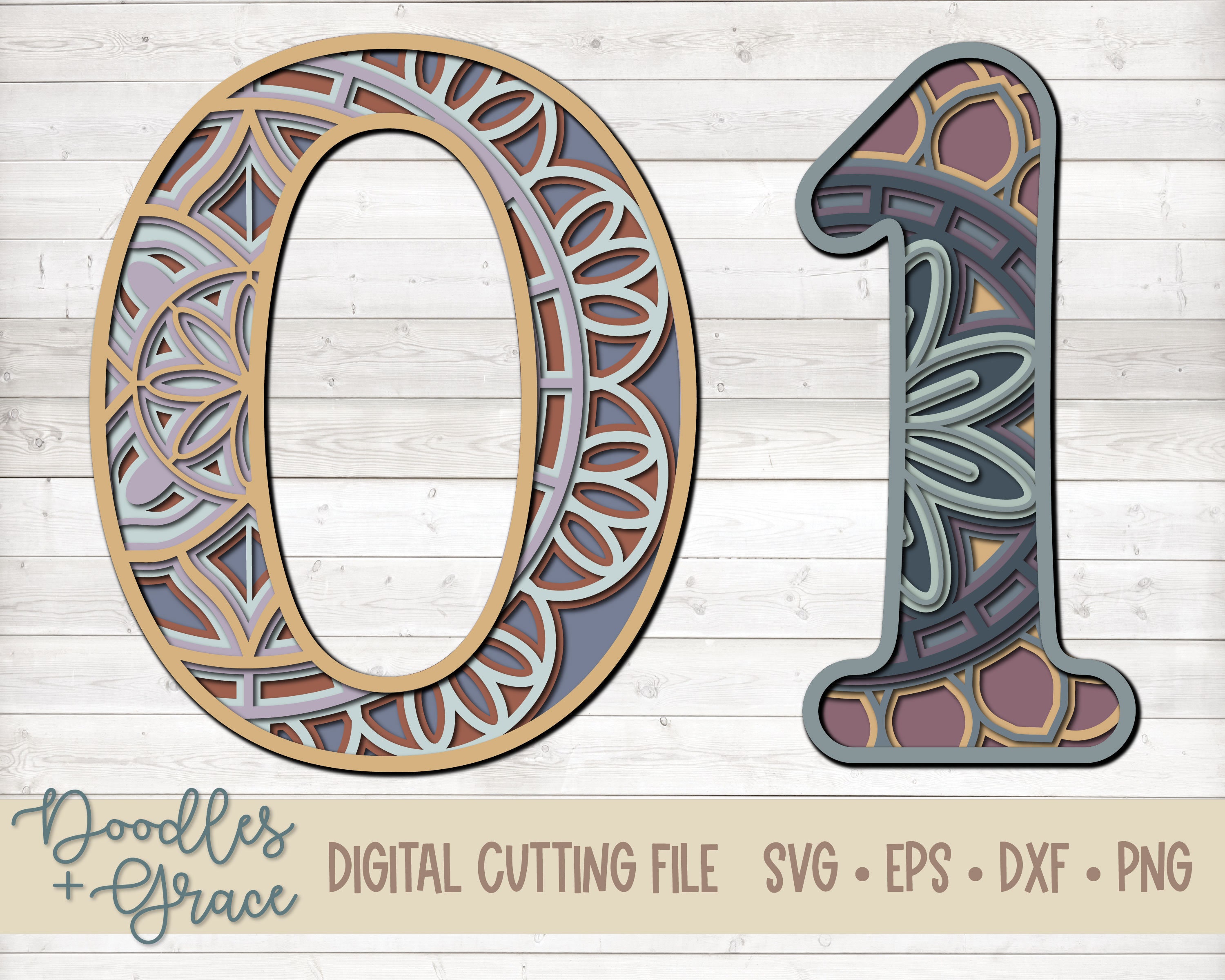 3D Number Mandala SVG Bundle Layered Number Mandala SVG - Etsy