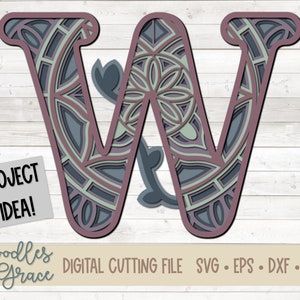 3D Alphabet Mandala SVG Bundle | Layered Alphabet Mandala SVG | Paper ...