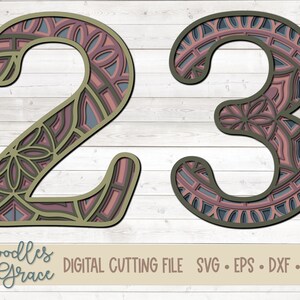 3D Number Mandala SVG Bundle | Layered Number Mandala SVG | Paper ...