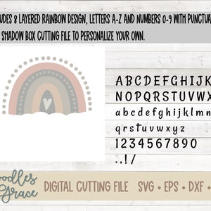 3D Personalized Rainbow Shadow Box SVG | Boho Rainbow SVG | Name Shadow ...