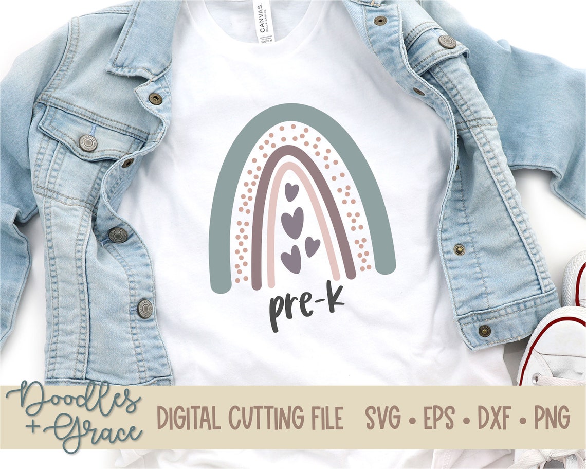 Pre-K Rainbow SVG Pre Kindergarten Teacher Boho Rainbow SVG | Etsy