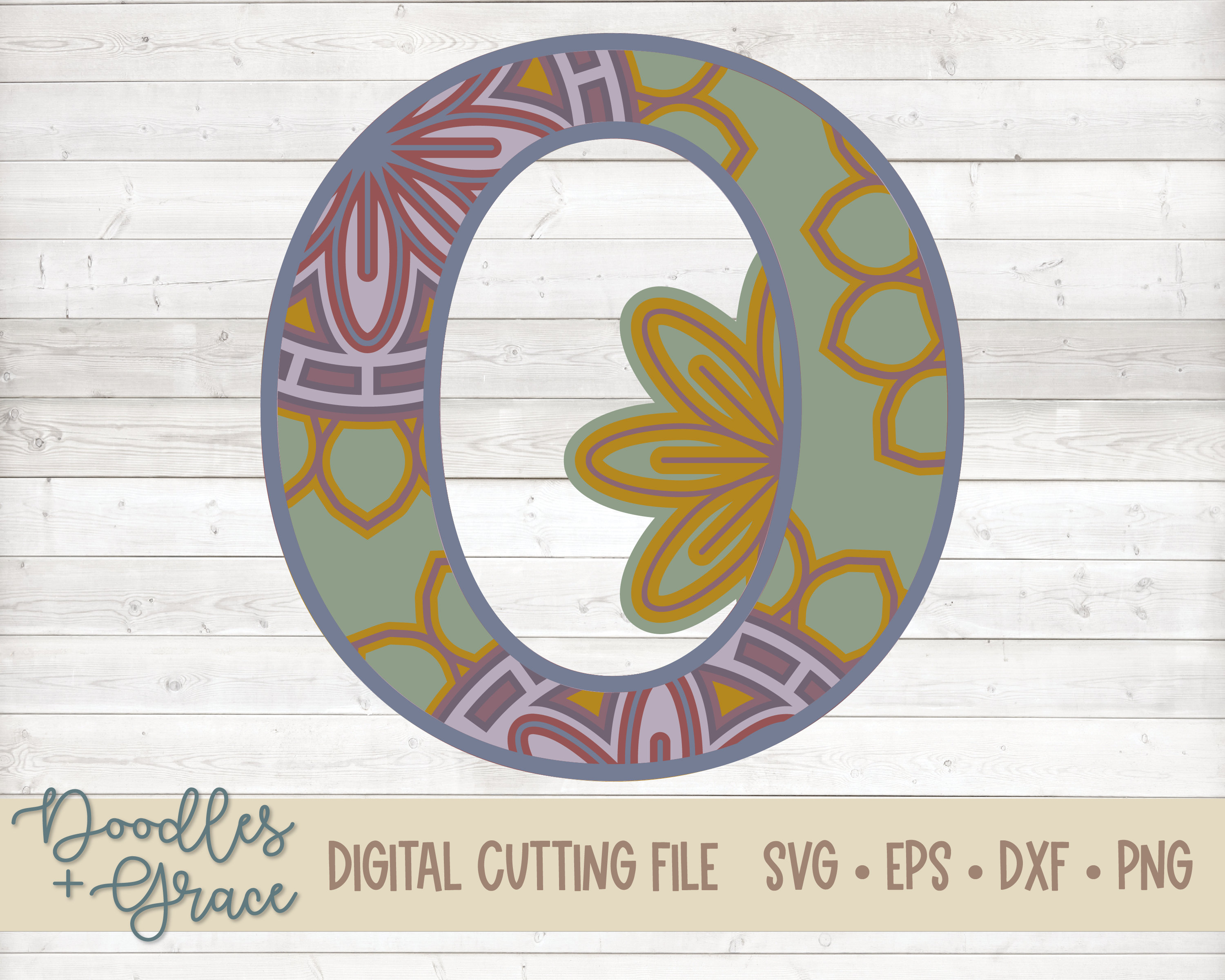 3D Letter O Mandala SVG | Layered Alphabet Mandala SVG | Paper Crafting ...