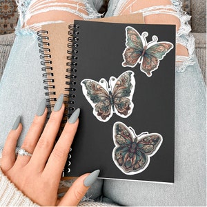 Boho Butterfly PNG Bundle | Printable Stickers | Digital Butterfly ...