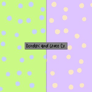 Whimsical Dot Digital Paper - Polka Dot Digital Paper - Dotted Digital ...