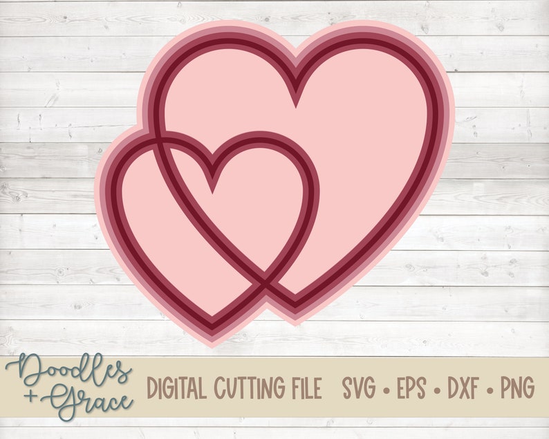 3D Layered Heart SVG Stacked Heart SVG Paper Crafting SVG - Etsy