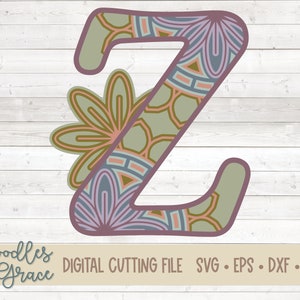 3D Letter Z Mandala SVG | Layered Alphabet Mandala SVG | Paper Crafting ...