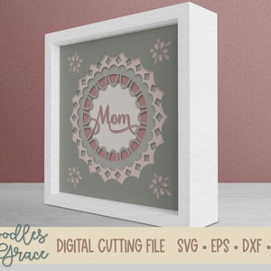 3D Layered Mom Shadow Box SVG File | Layered Mother's Day SVG | Paper ...