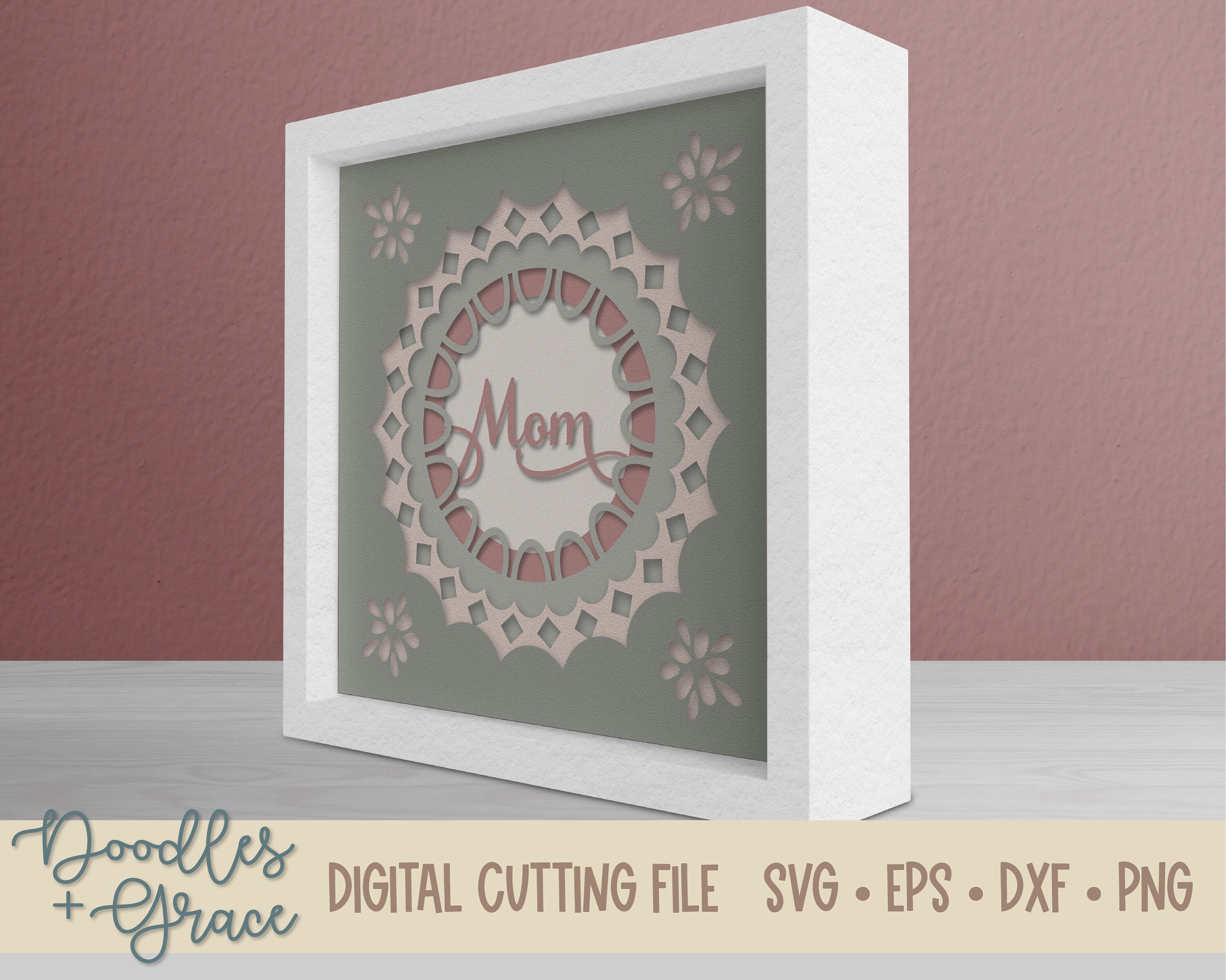 3D Layered Mom Shadow Box SVG File Layered Mother's Day - Etsy Australia
