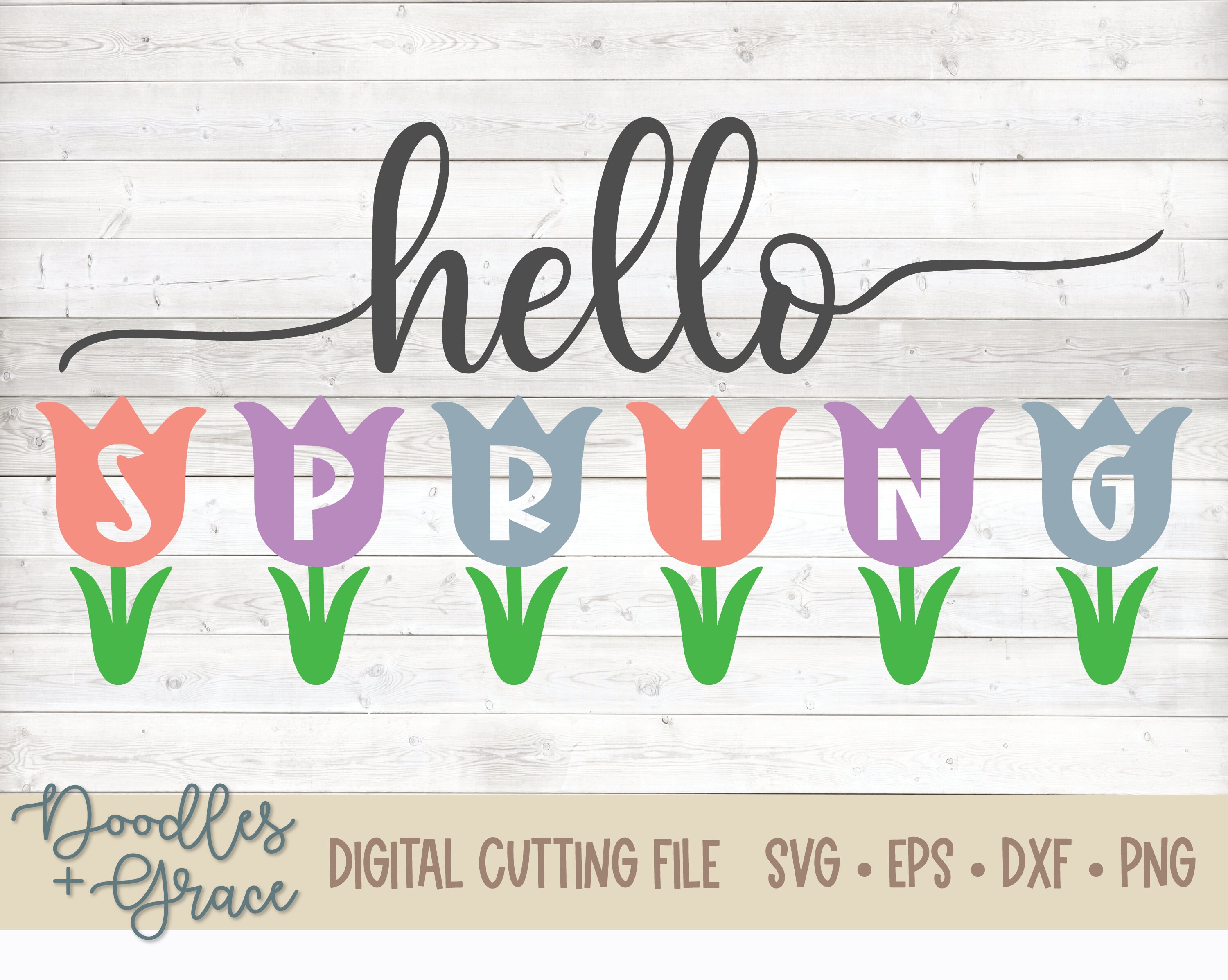 Hello Spring SVG Spring Svg Spring Flower Svg Tulip Svg | Etsy