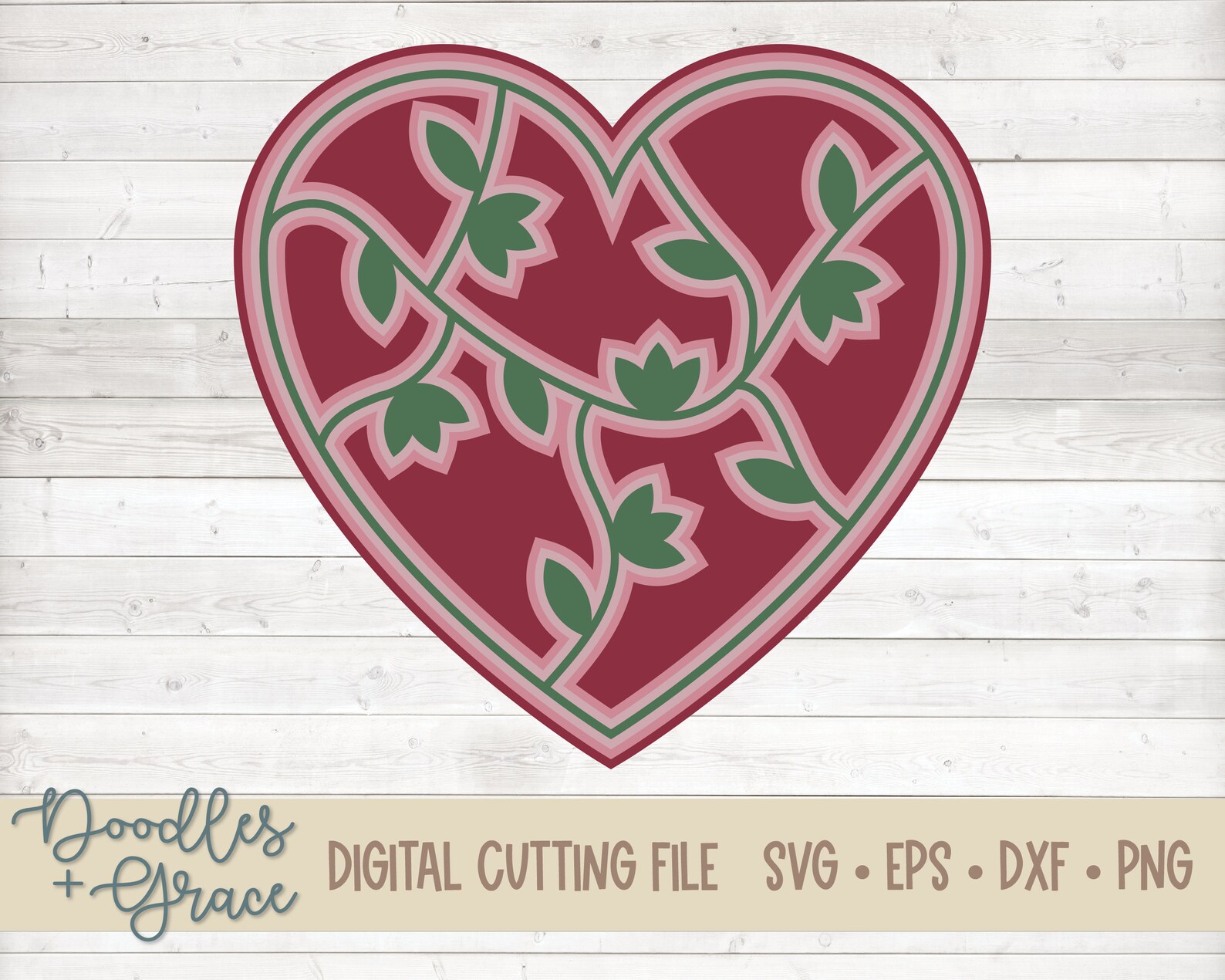3D Layered Heart SVG Stacked Heart and Flowers SVG Paper - Etsy