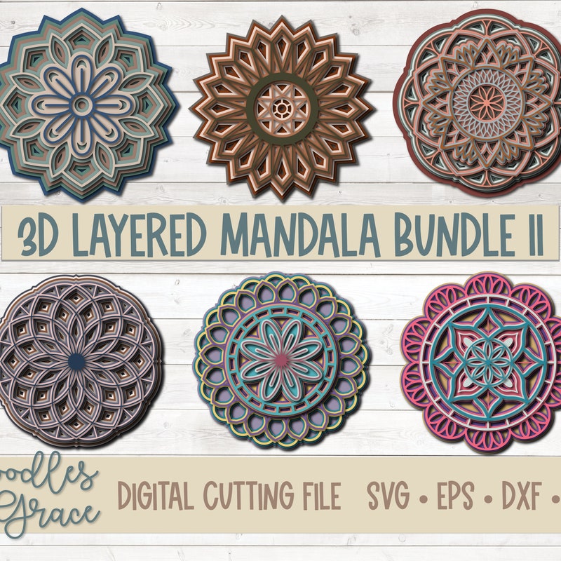 Layered Mandala Svg - Etsy